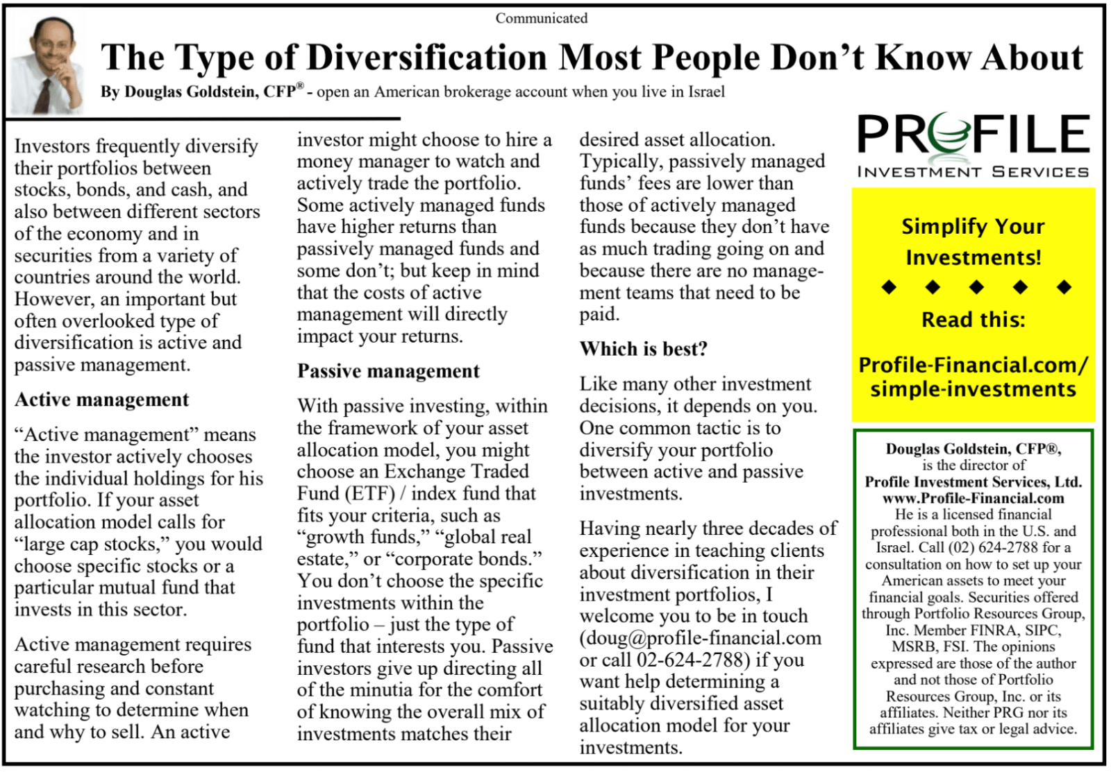 The Type of Diversification Most People Don’t Know About - Profile ...